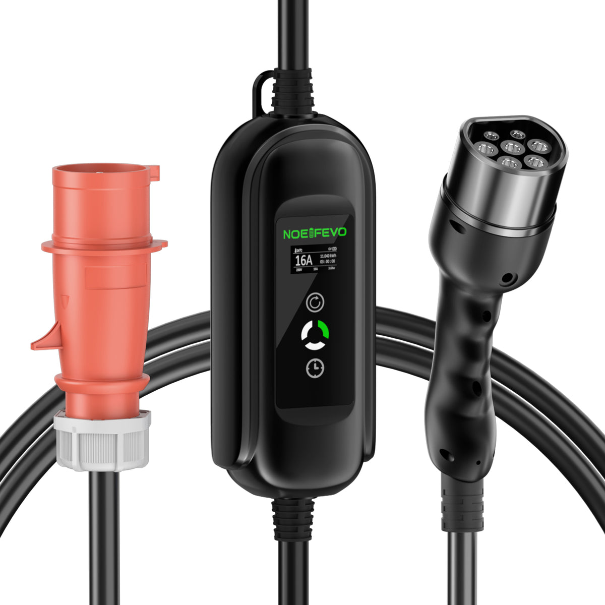11KW EV-latausasema, 16A 3-vaiheinen tyypin 2 mobiililaturi sähköajone ...